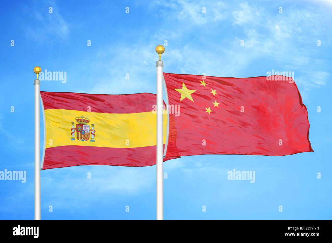 Spain china flag hi-res stock photography and images - Alamy