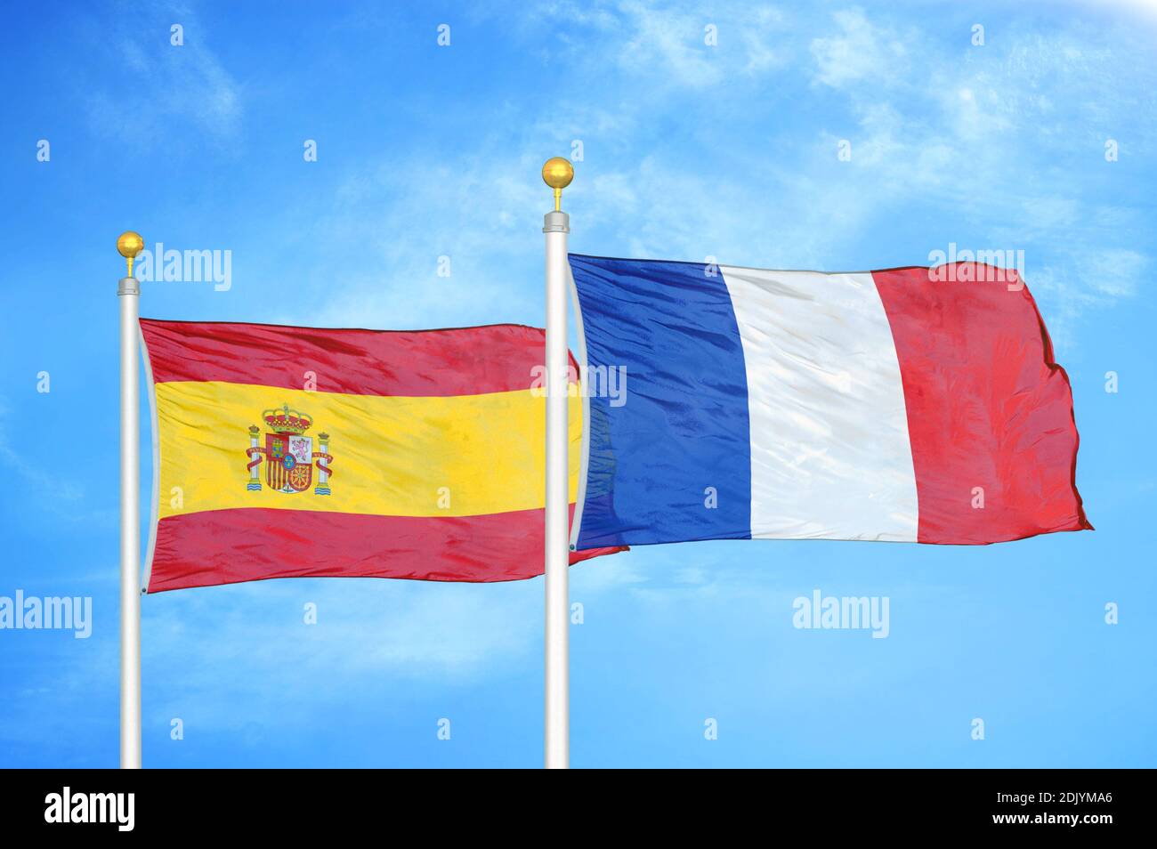 Spain france two flags hi-res stock photography and images - Alamy