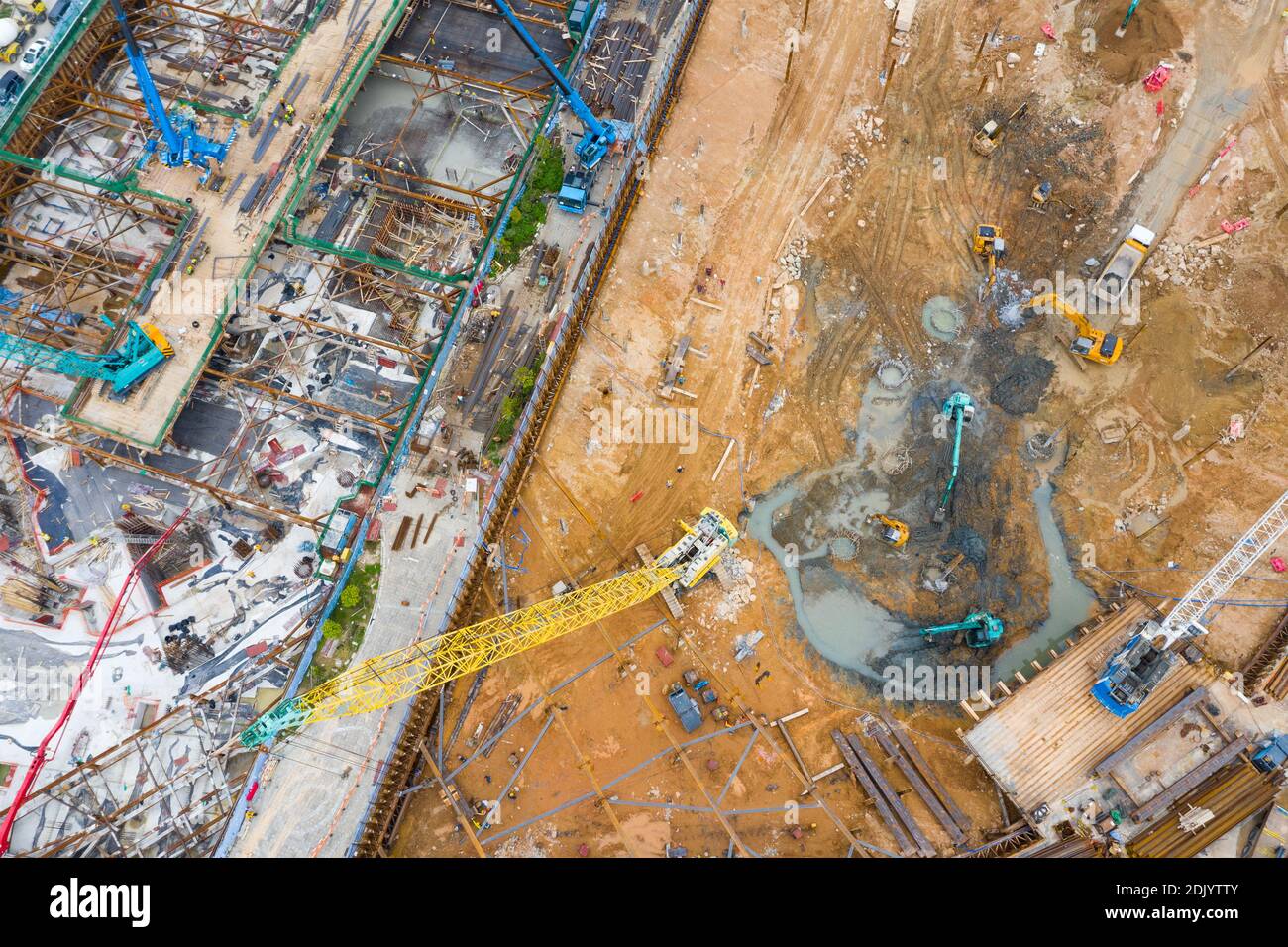Aerial View Of Construction Site Stock Photo - Alamy