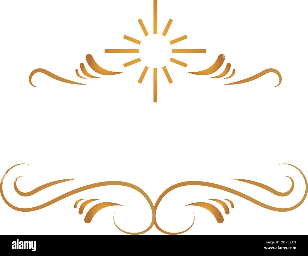 golden frames and burst decoration isolated icon vector illustration ...