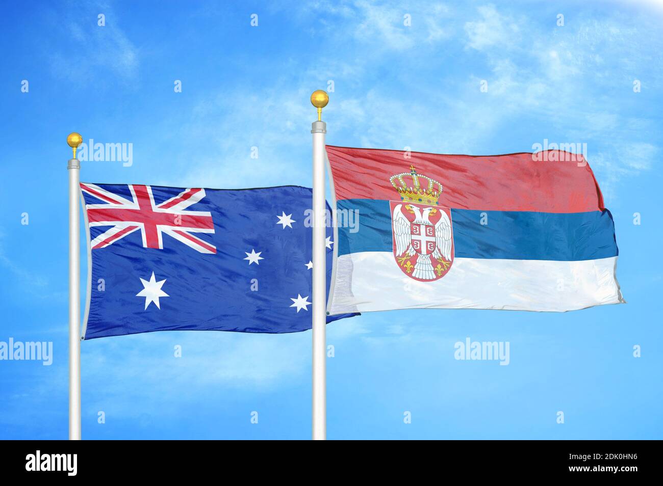 Serbia australia flag waving hi-res stock photography and images - Alamy
