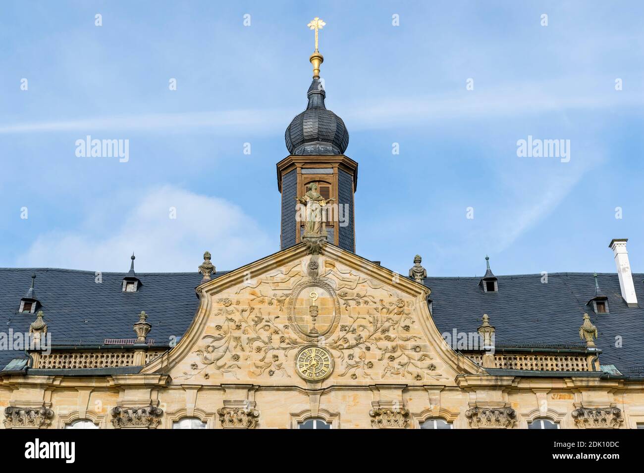 Germany, Bavaria, Weitramsdorf - Tambach, Tambach Castle, floral relief ...