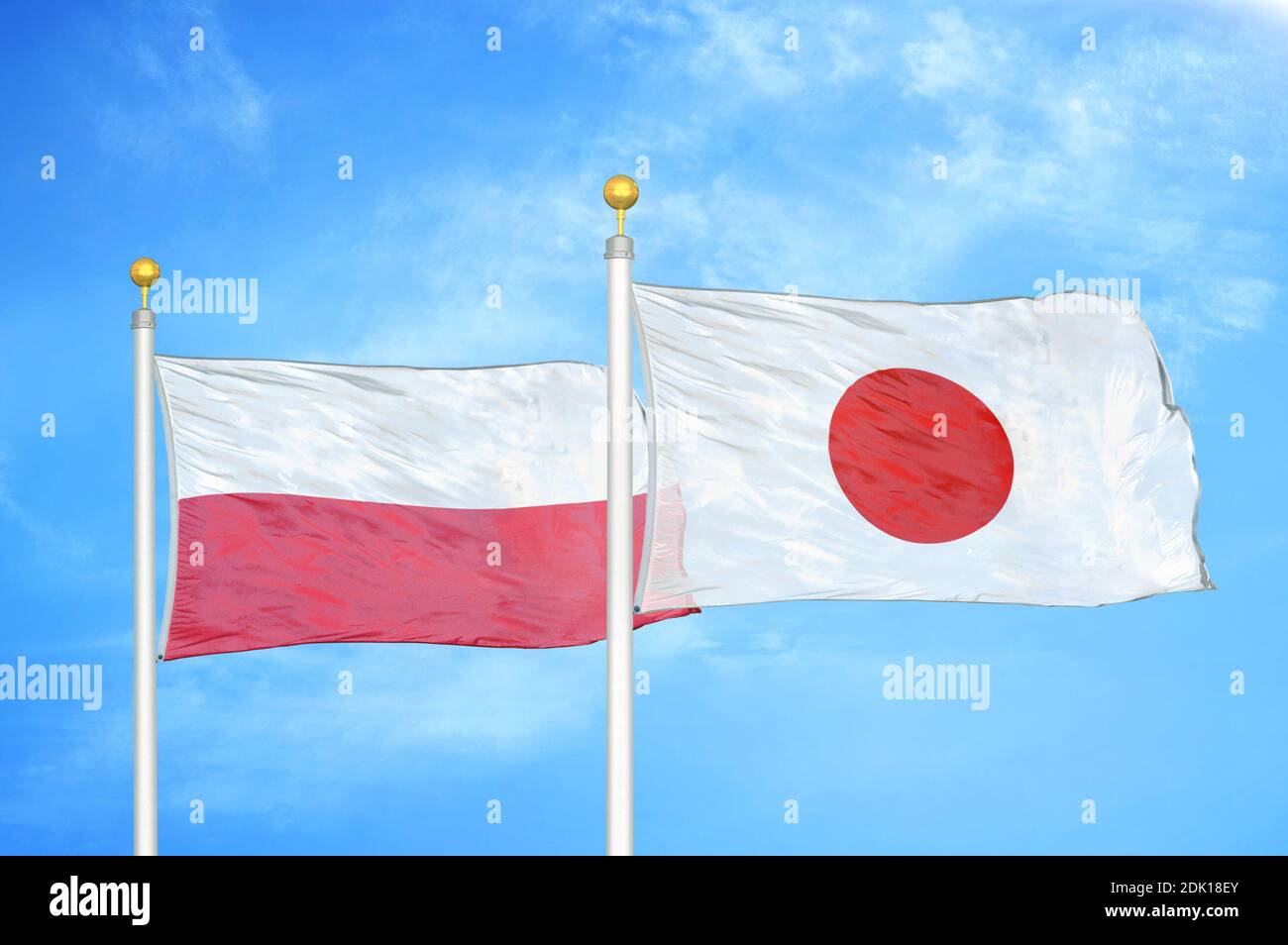 Japan poland two flags hi-res stock photography and images - Alamy