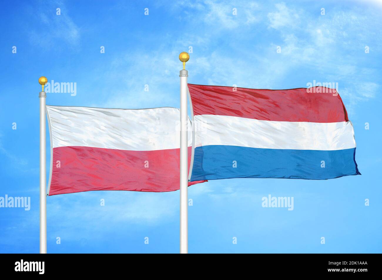 Netherlands poland flags waving hi-res stock photography and images - Alamy