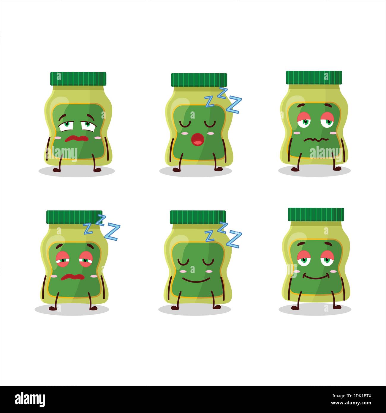 Cartoon character of wasabi with sleepy expression. Vector illustration ...