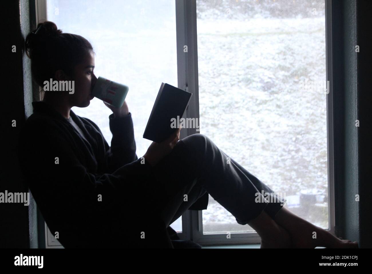 Indian girl reading window hi-res stock photography and images - Alamy