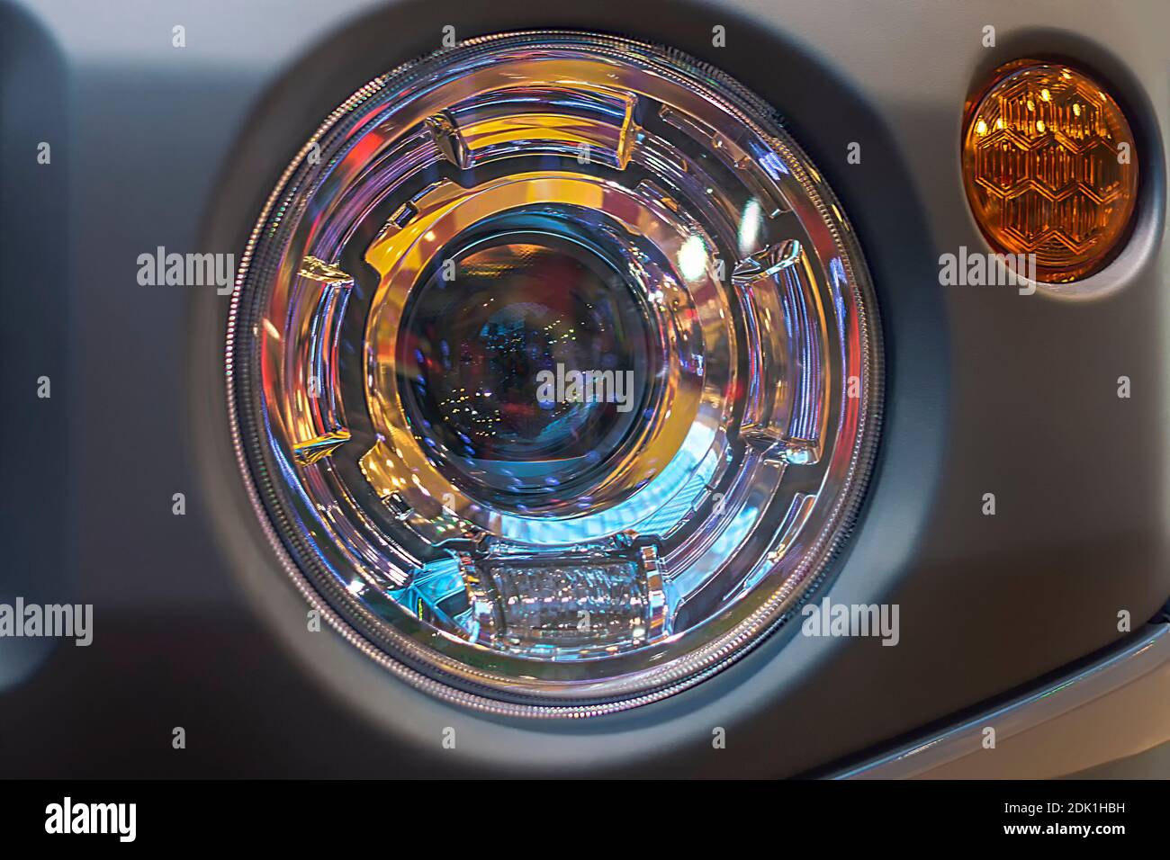 Plastic front panel and khaki radiator grille Stock Photo - Alamy