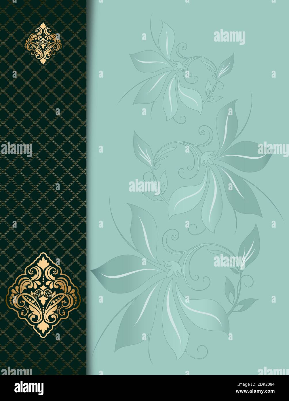 Decorative background with flowers and patterns for invitation card ...