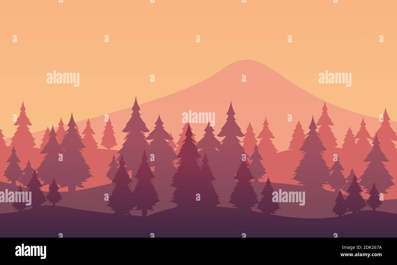 Beautiful nature scenery in the afternoon. City vector illustration ...