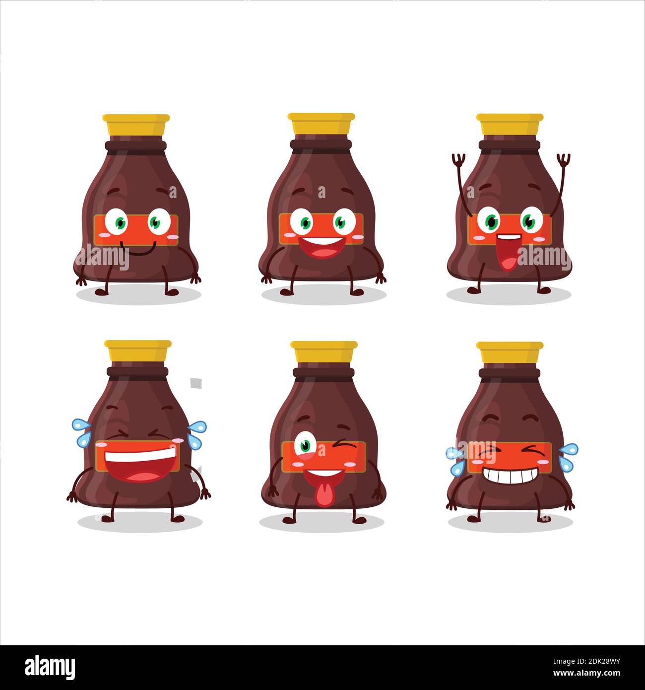 Cartoon character of soy sauce with smile expression. Vector ...