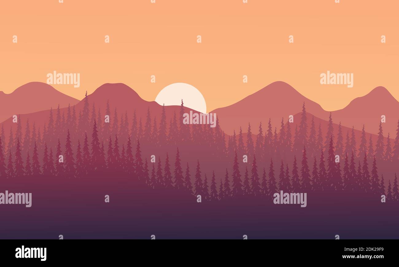 Beautiful view of nature in the afternoon. City vector illustration ...