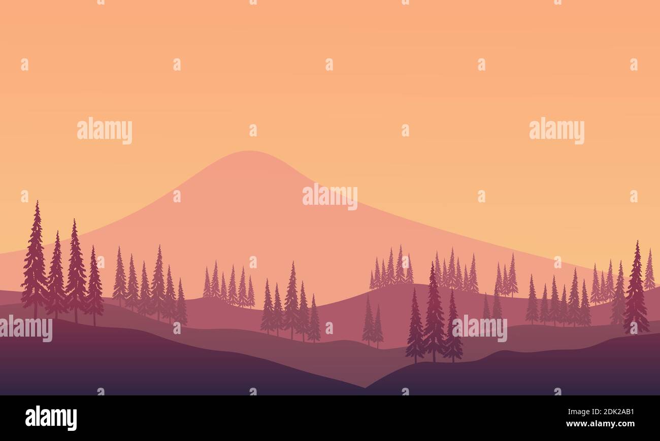 Amazing scenery panorama in the afternoon. City vector illustration ...