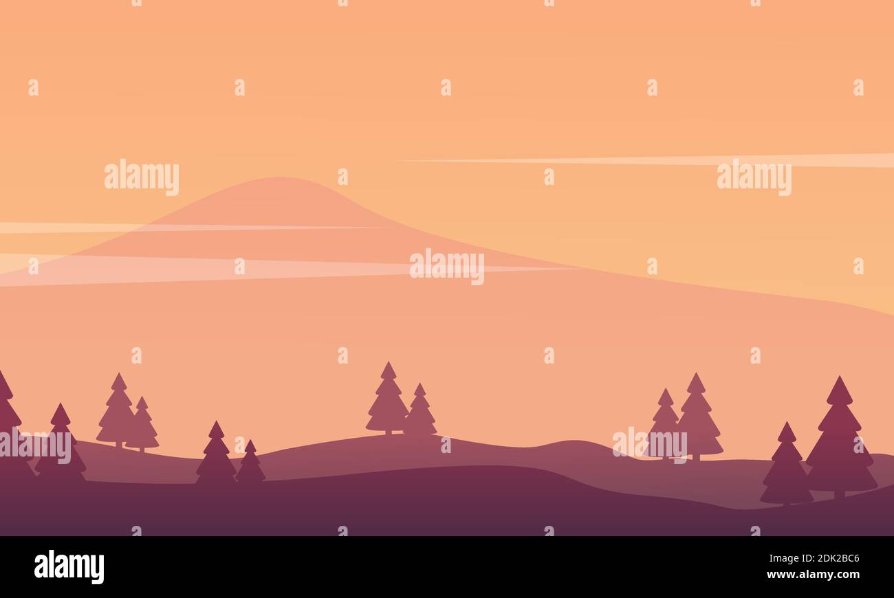 Beautiful scenery in the afternoon bright. City vector illustration ...