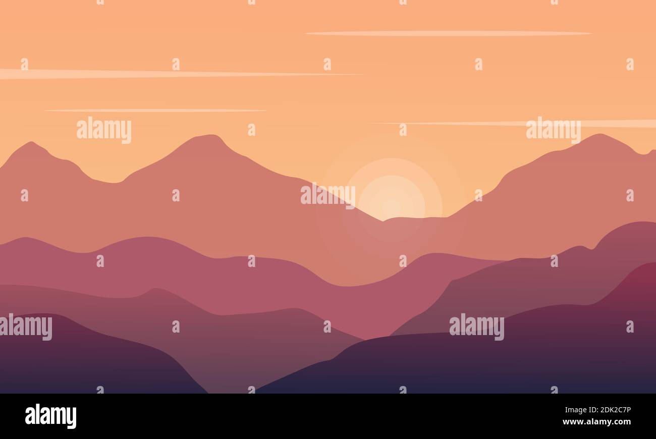 Afternoon sunset on water Stock Vector Images - Alamy