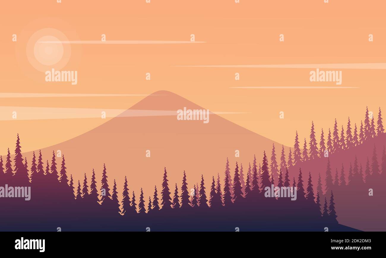 View beautiful scenery in the afternoon bright. City vector ...