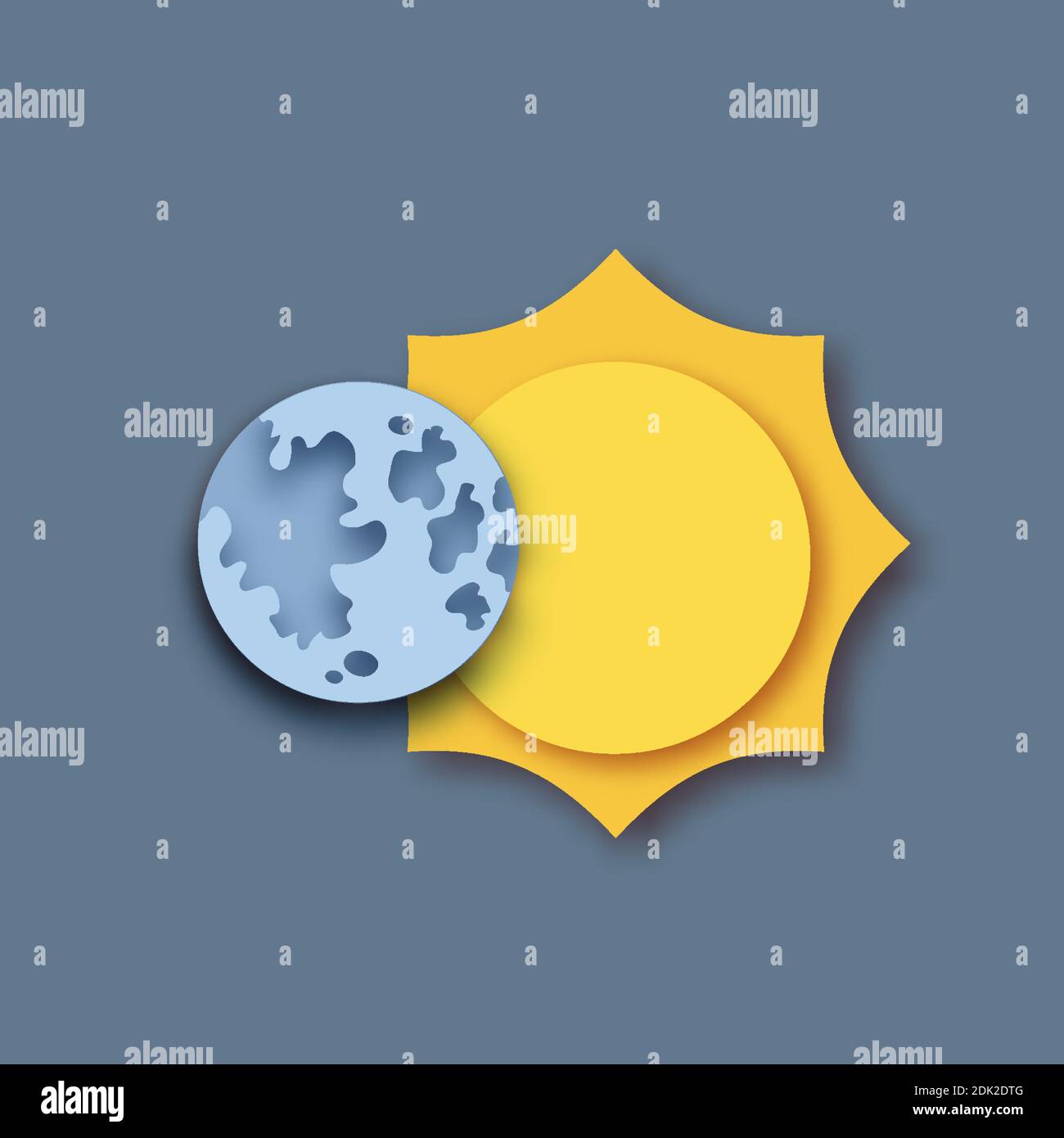The Moon covering the Sun. Sun eclipse. Sky. Vector Stock Vector Image ...