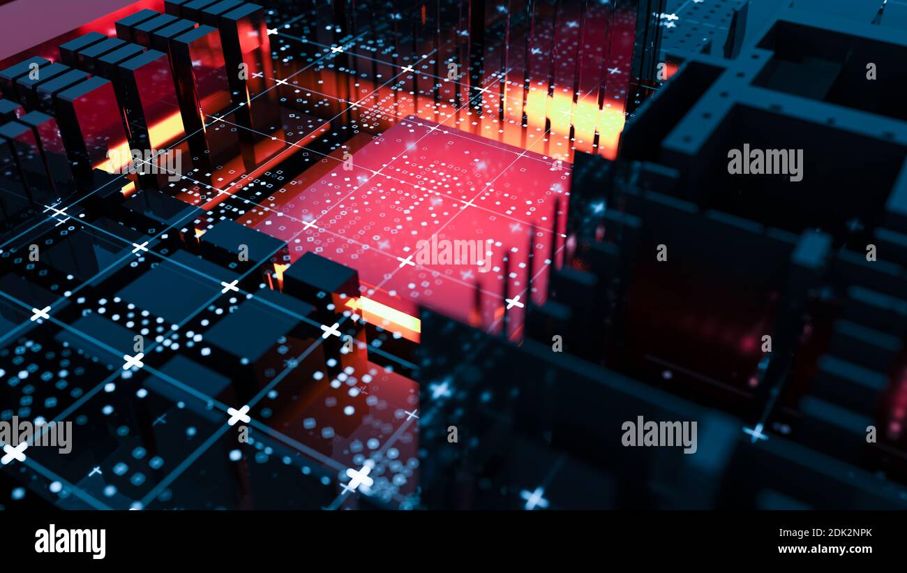 Abstract Central Computer Processors Concept. 3D illustration Stock Photo - Alamy