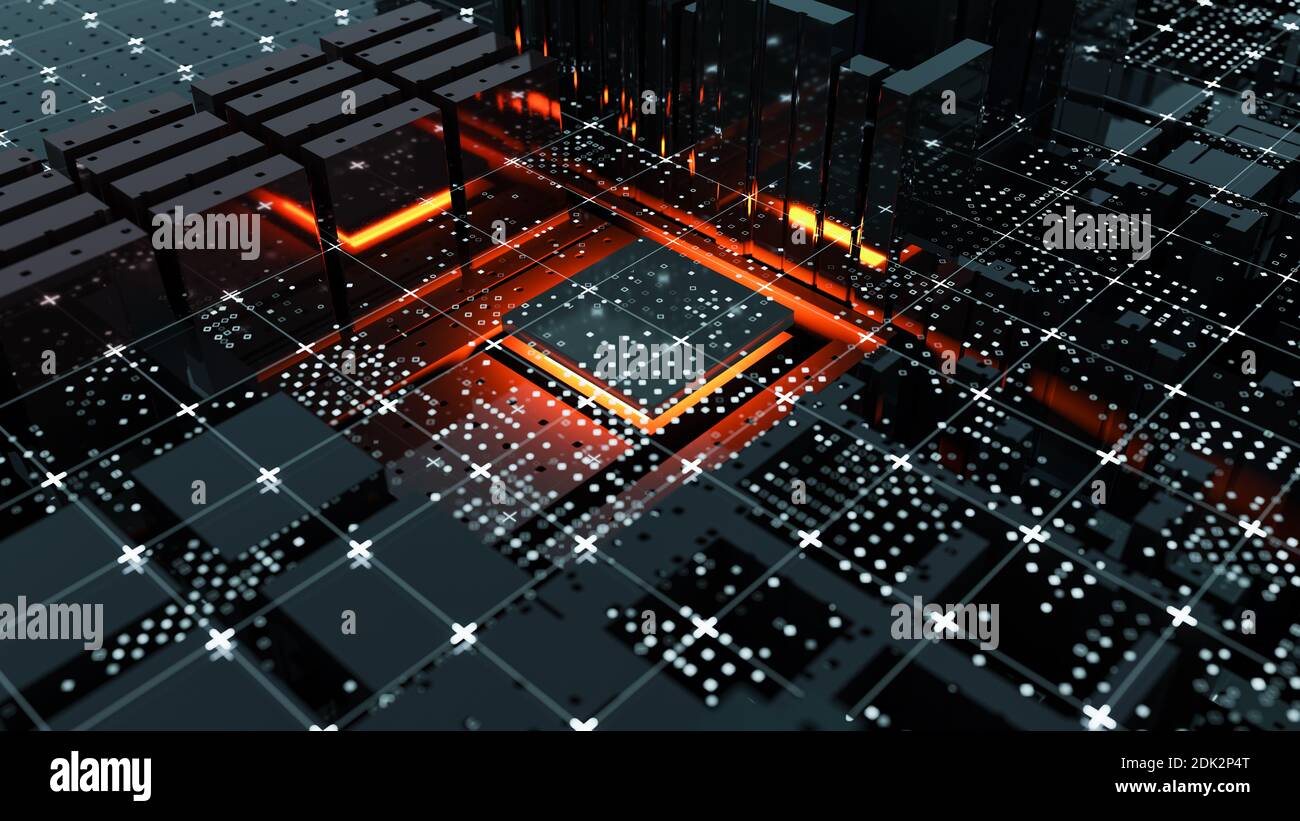 Abstract Central Computer Processors Concept. 3D illustration Stock Photo - Alamy