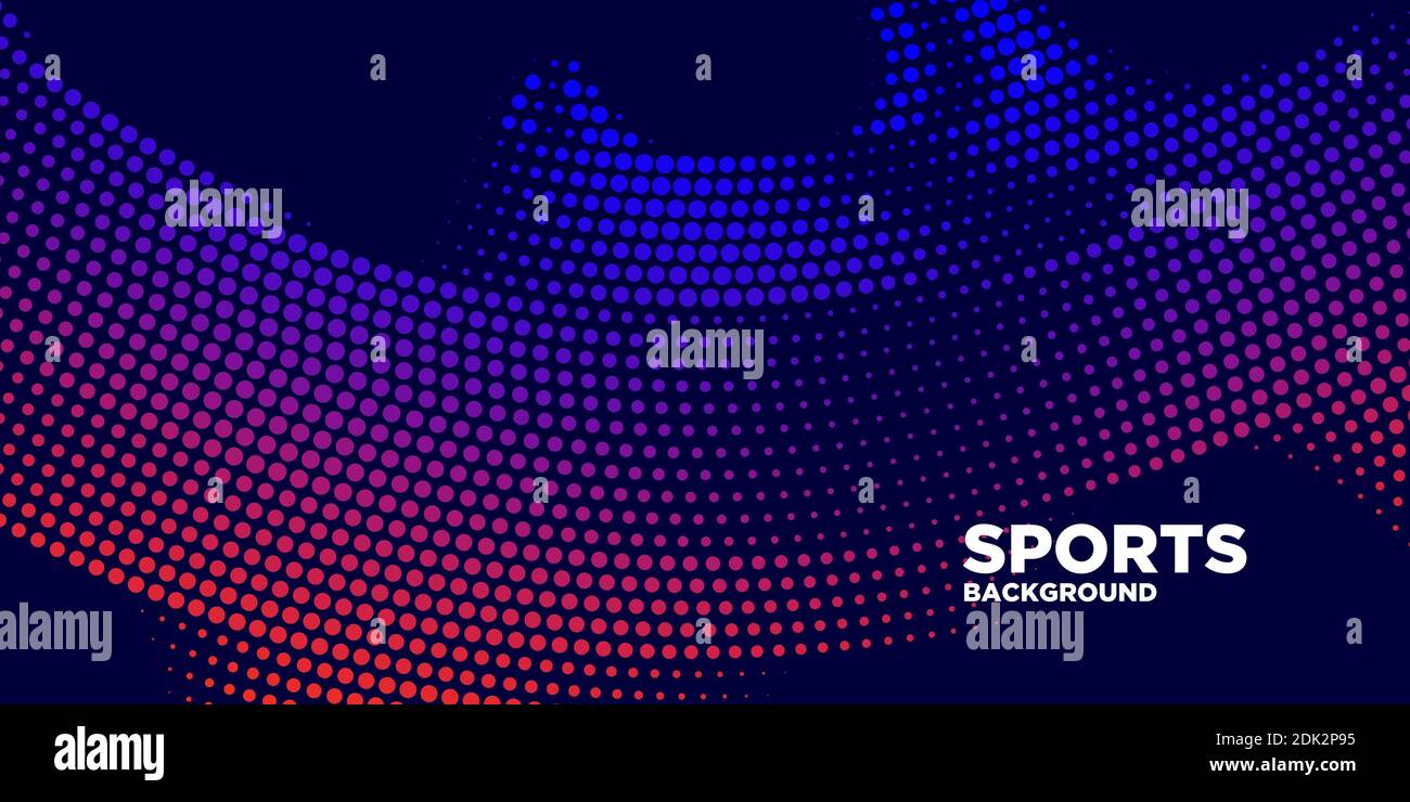 Modern colored poster for sports. Wave with dots created using blend ...