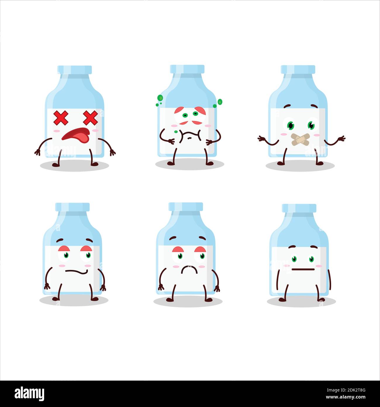 Milk bottle cartoon character with nope expression. Vector illustration ...