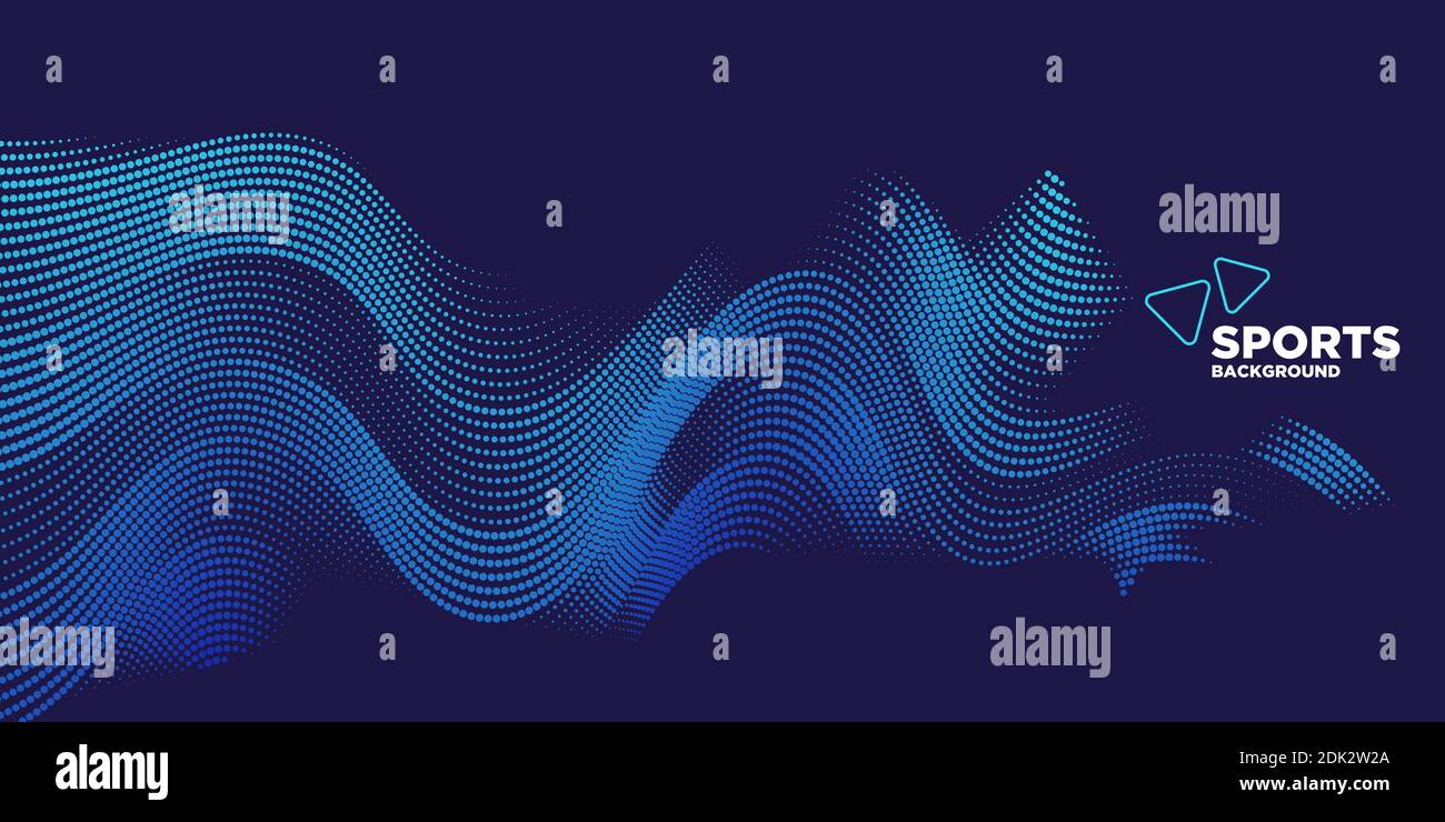 Modern colored poster for sports. Wave with dots created using blend ...