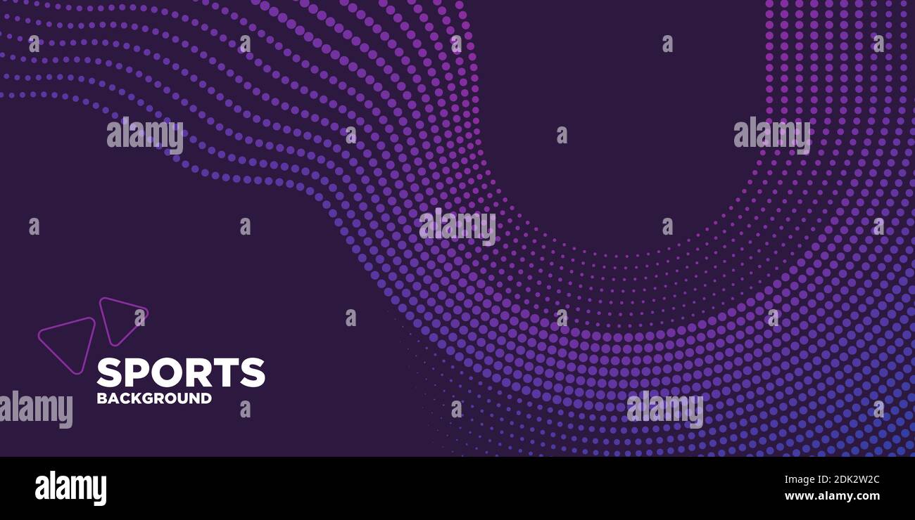 Modern colored poster for sports. Wave with dots created using blend ...