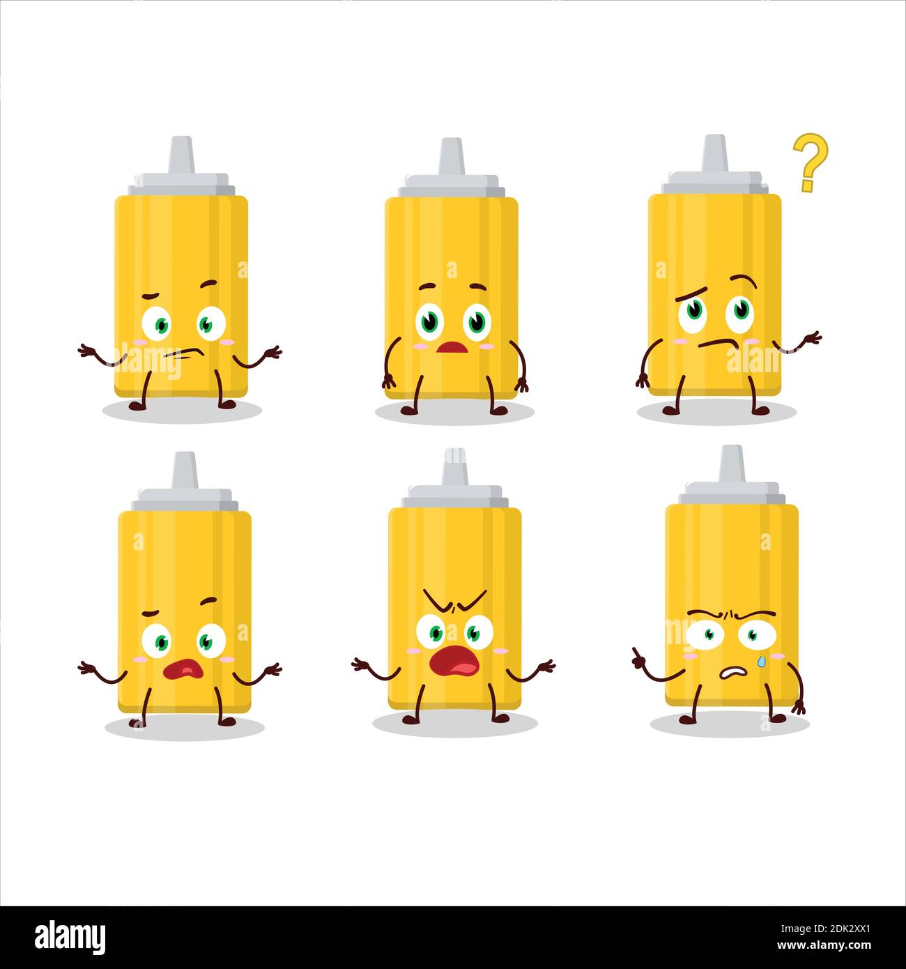 Cartoon character of mustard bottle with what expression. Vector ...