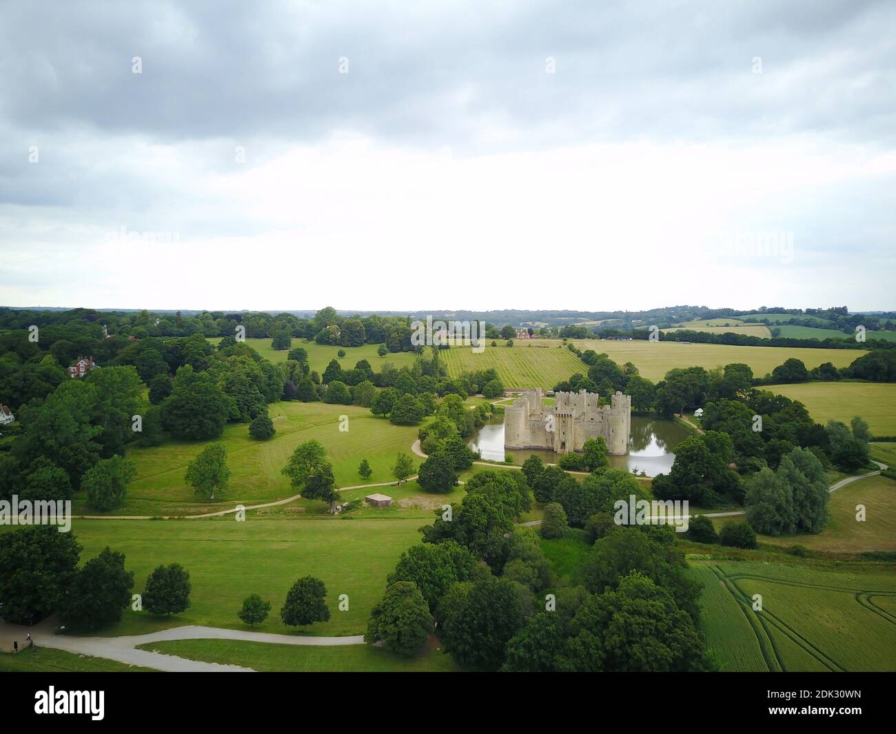 Bodiam castle aerial view hi-res stock photography and images - Alamy