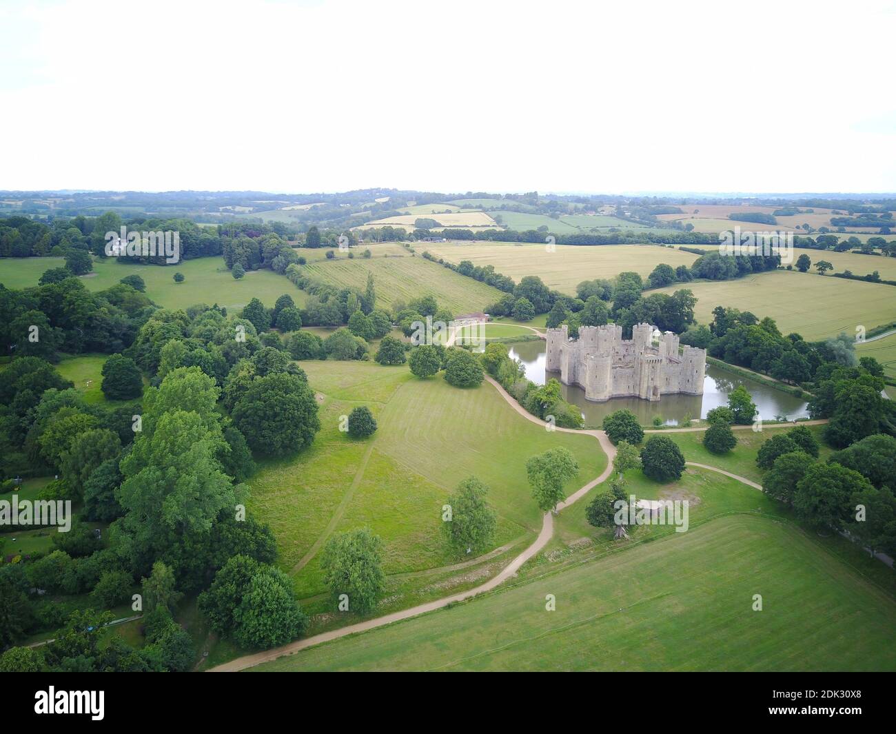 Bodiam castle aerial view hi-res stock photography and images - Alamy