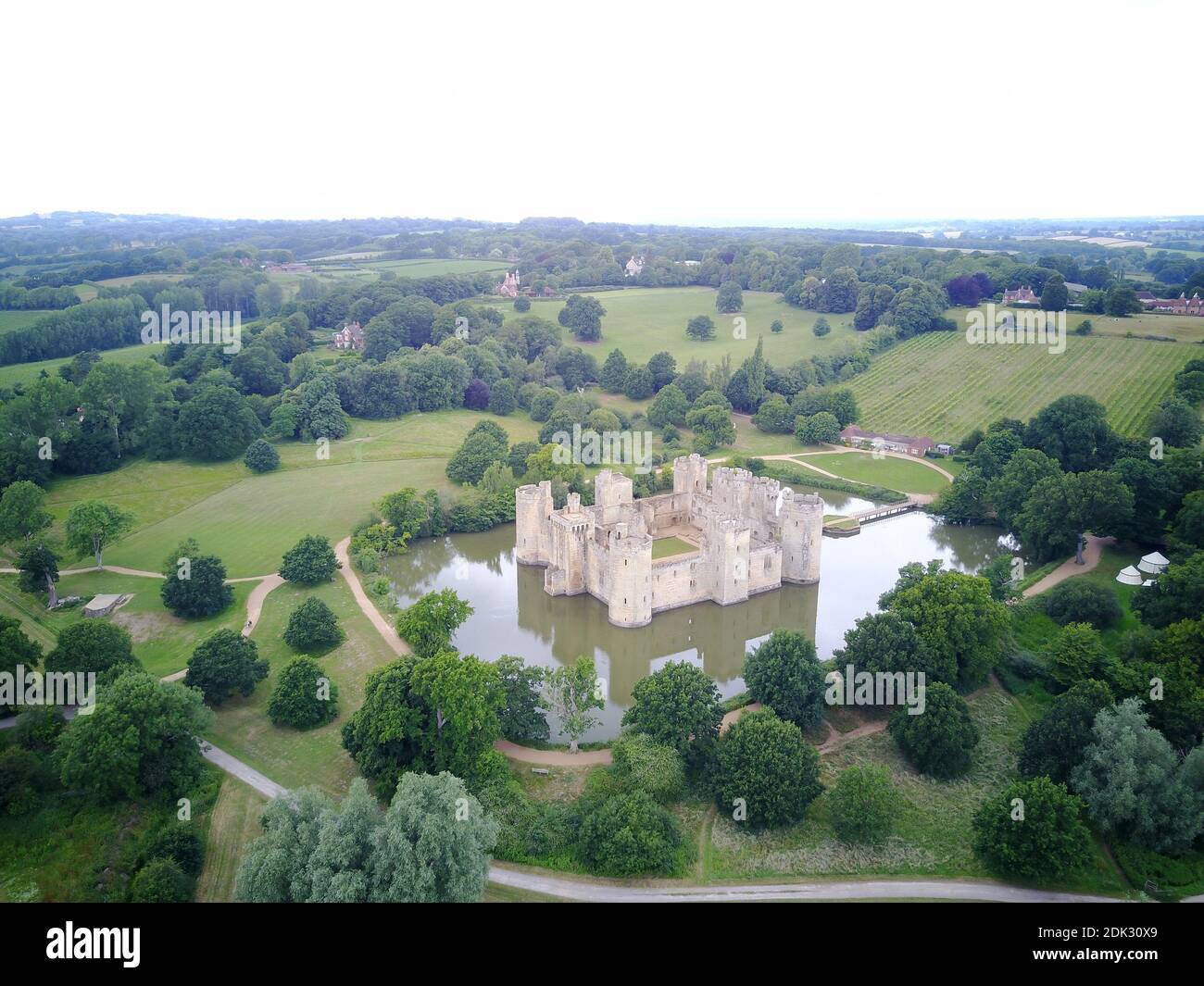 Aerial view of the Bodiam Castle at United Kingdom Stock Photo - Alamy
