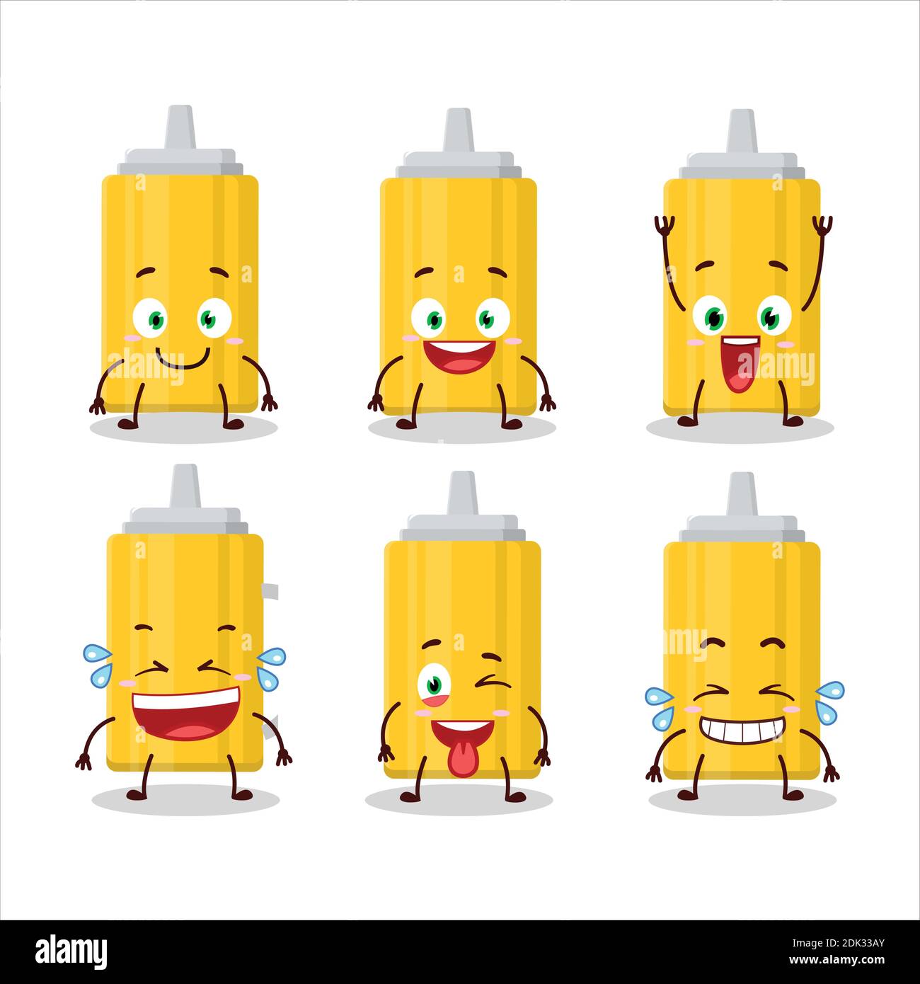 Cartoon character of mustard bottle with smile expression. Vector ...