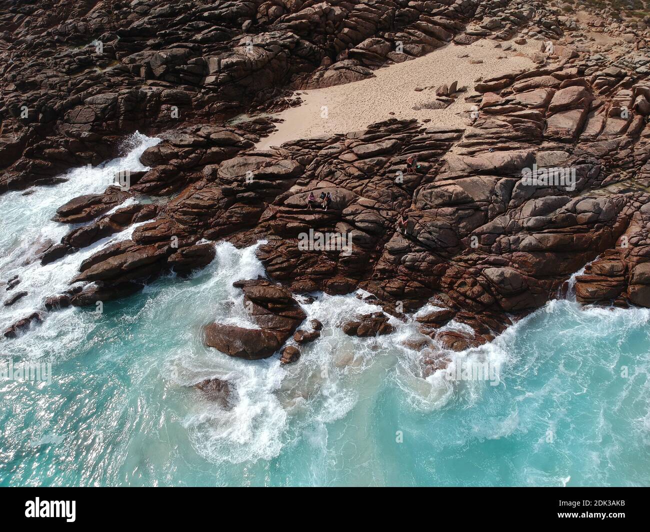 Aerial View Of Rock Formation By Sea Stock Photo - Alamy