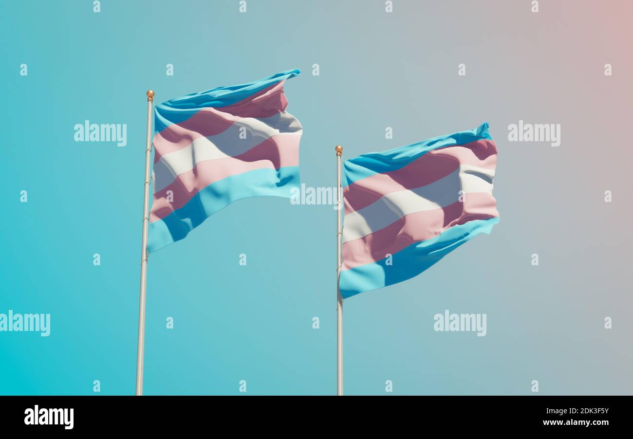 Transgender Pride flags. 3D artwork Stock Photo - Alamy