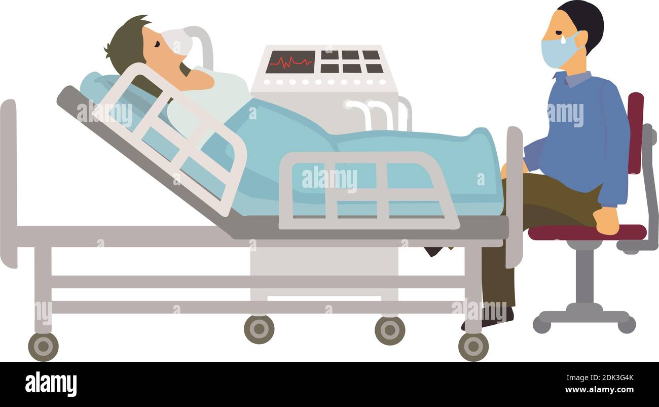 Intensive care patient woman receiving oxygen from a ventilation in ...