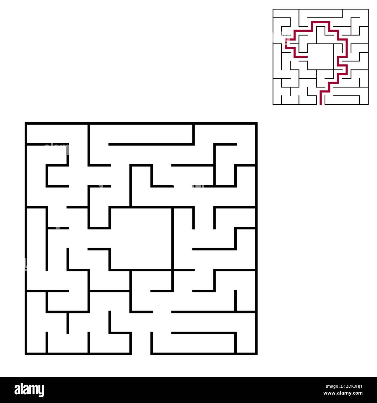 Black square maze with entrance and exit. An interesting and useful ...