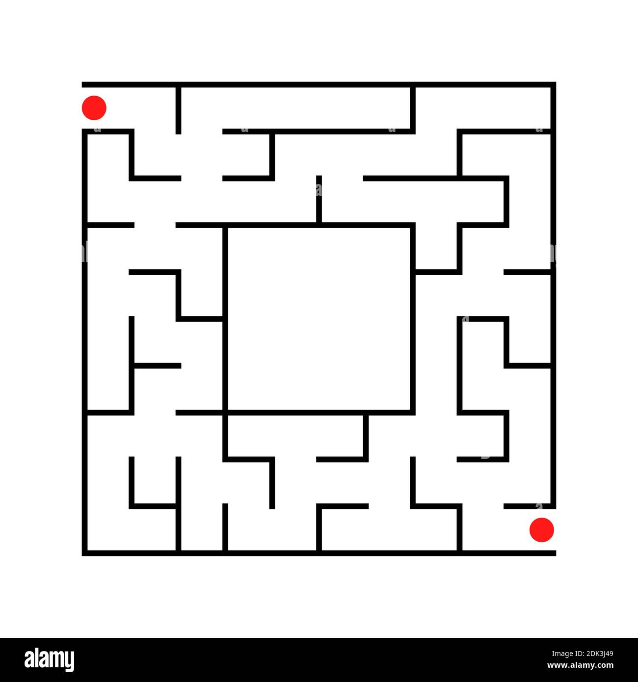 Black abstract square maze with a place for your image. An interesting ...