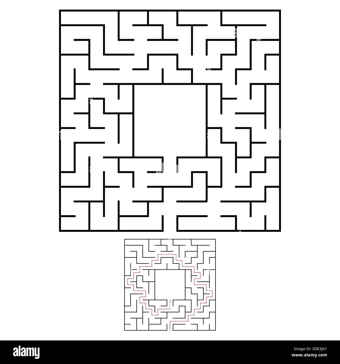 Black square maze with entrance and exit. An interesting and useful ...