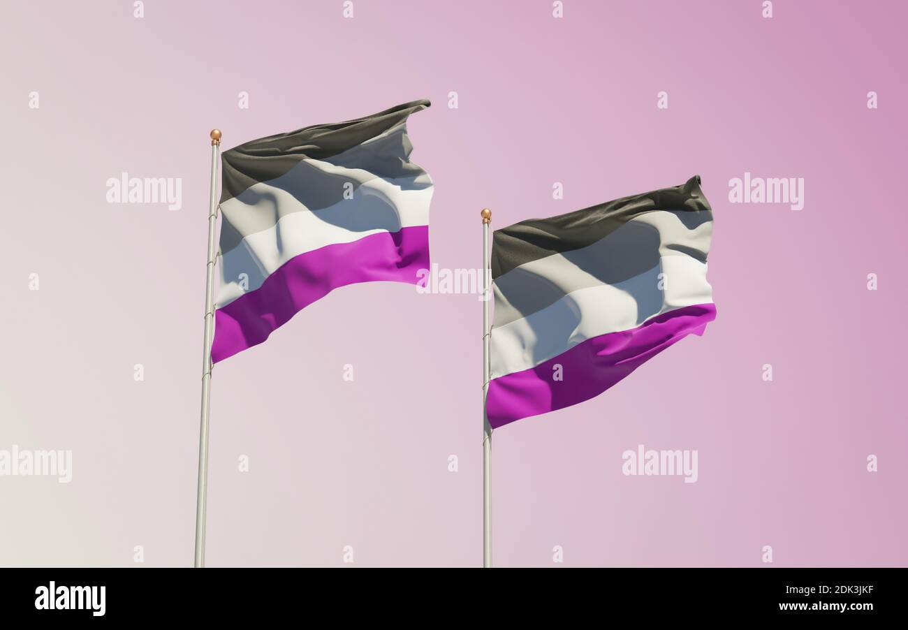 Asexual Pride Flags. 3D artwork Stock Photo - Alamy
