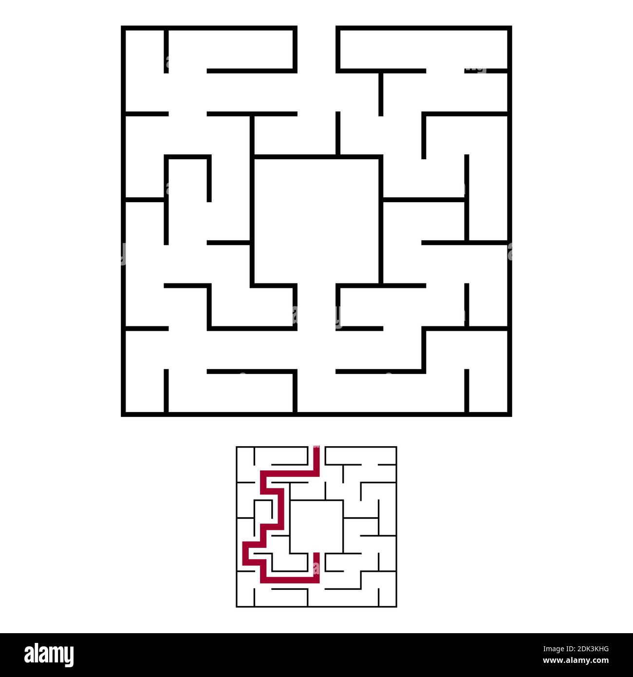 Black square maze with entrance and exit. An interesting and useful ...