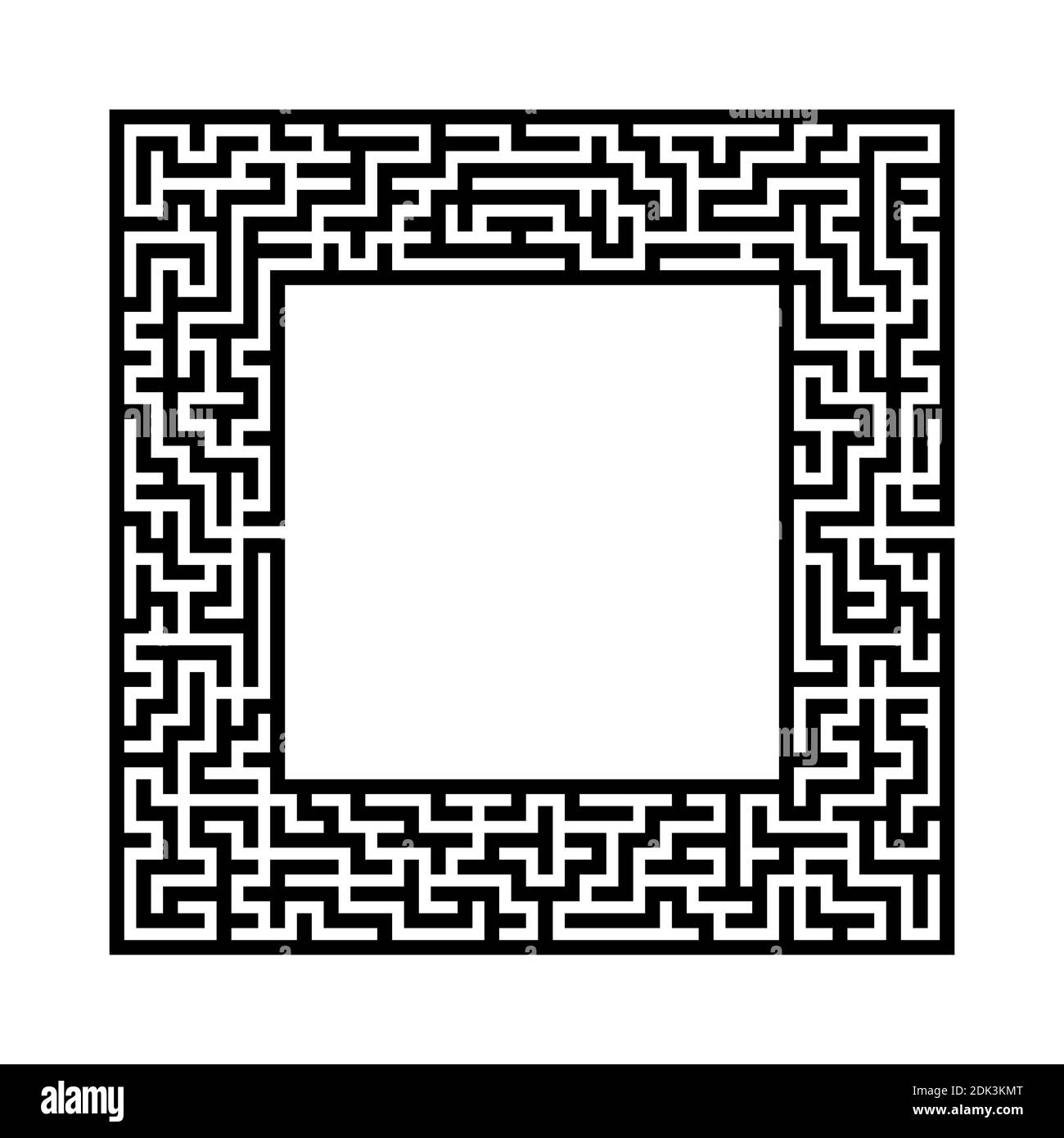 Black abstract square maze with a place for your image. An interesting ...