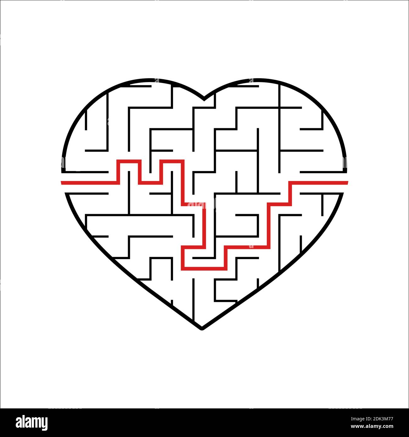 Abstract heart shaped labyrinth. Game for kids. Puzzle for children ...