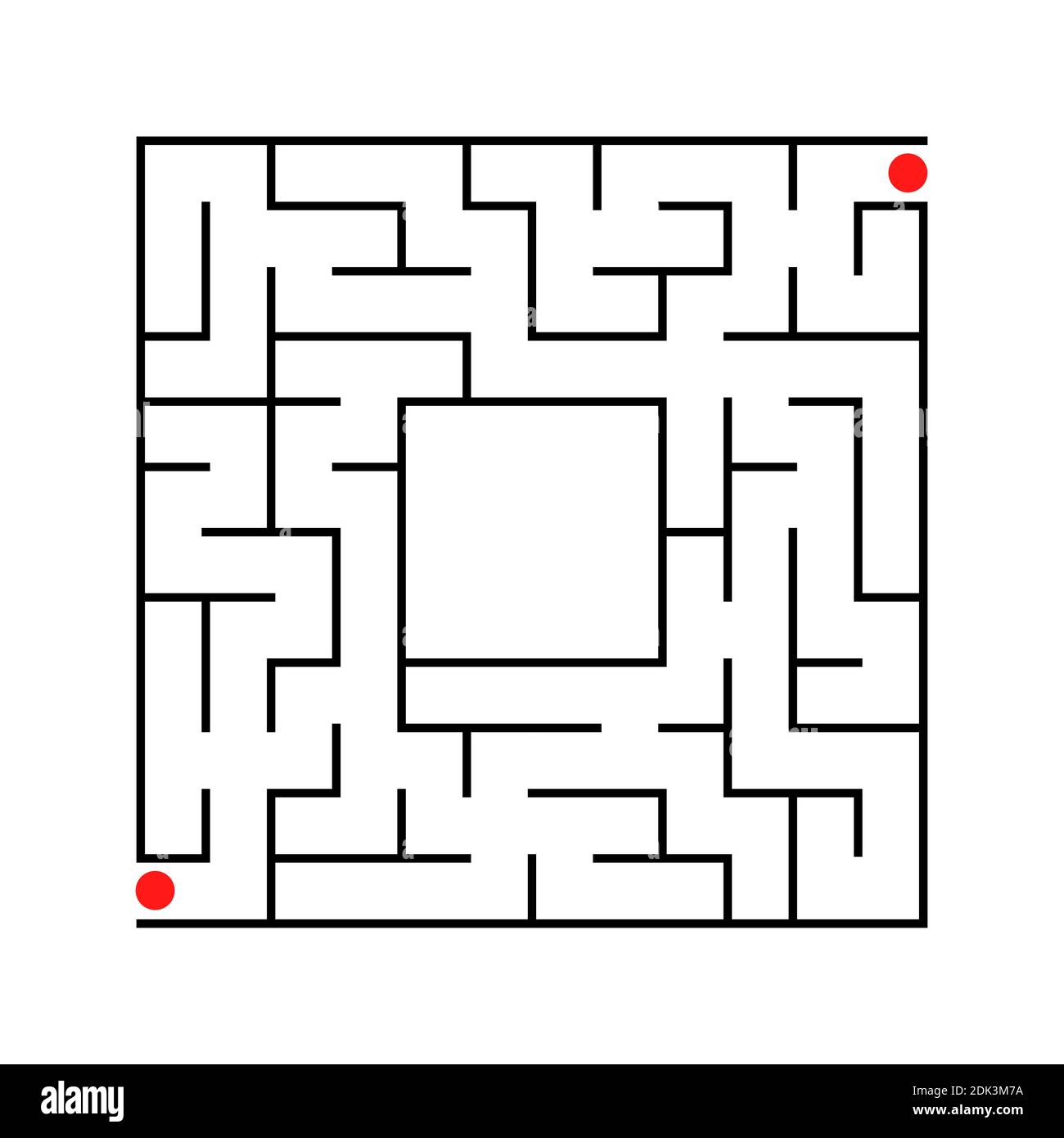 Black abstract square maze with a place for your image. An interesting ...