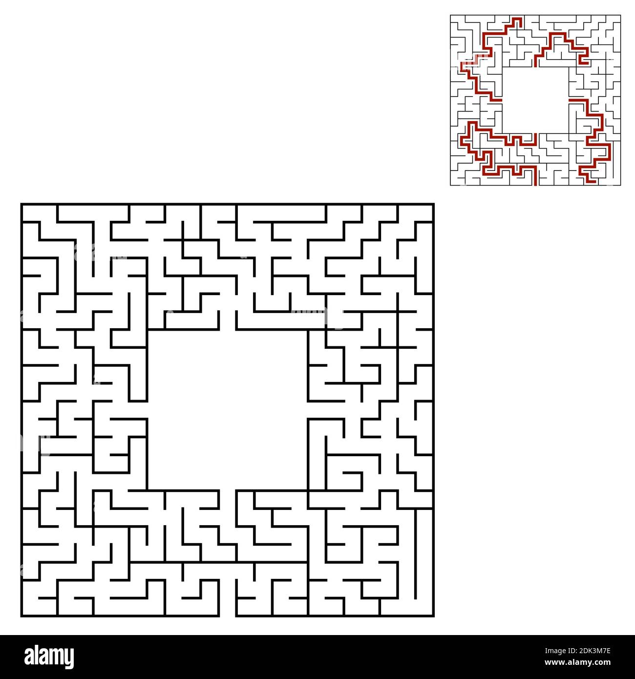 Black square maze with entrance and exit. An interesting and useful ...