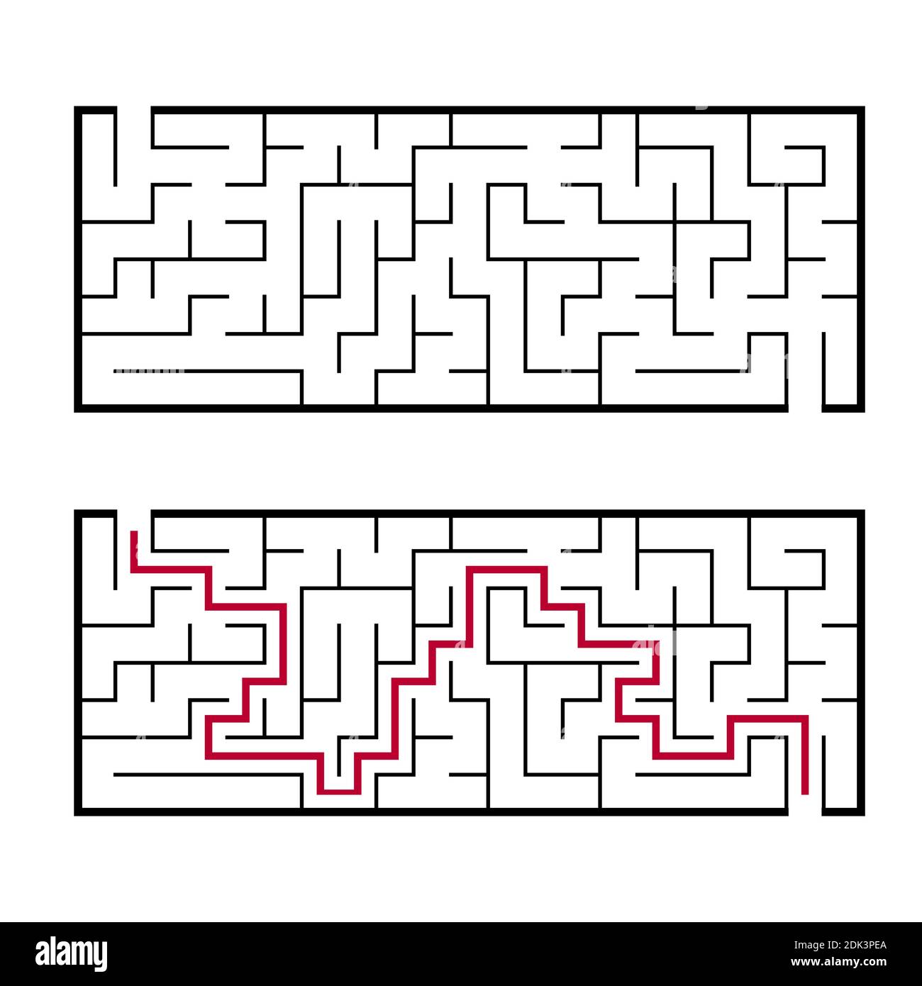 Black rectangular labyrinth with an input and an exit. An interesting and useful game for ...
