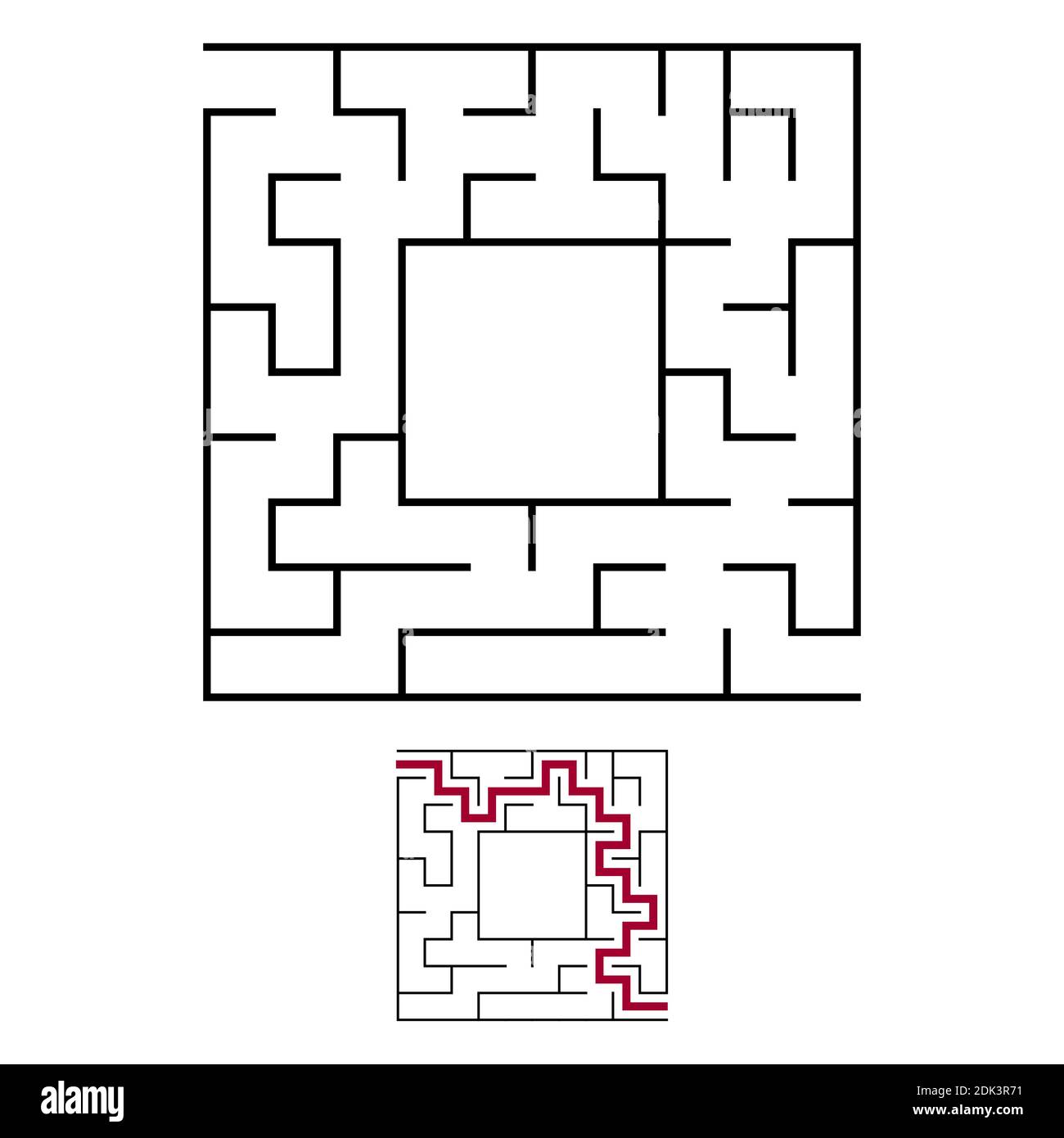 Black square maze with entrance and exit. An interesting and useful ...