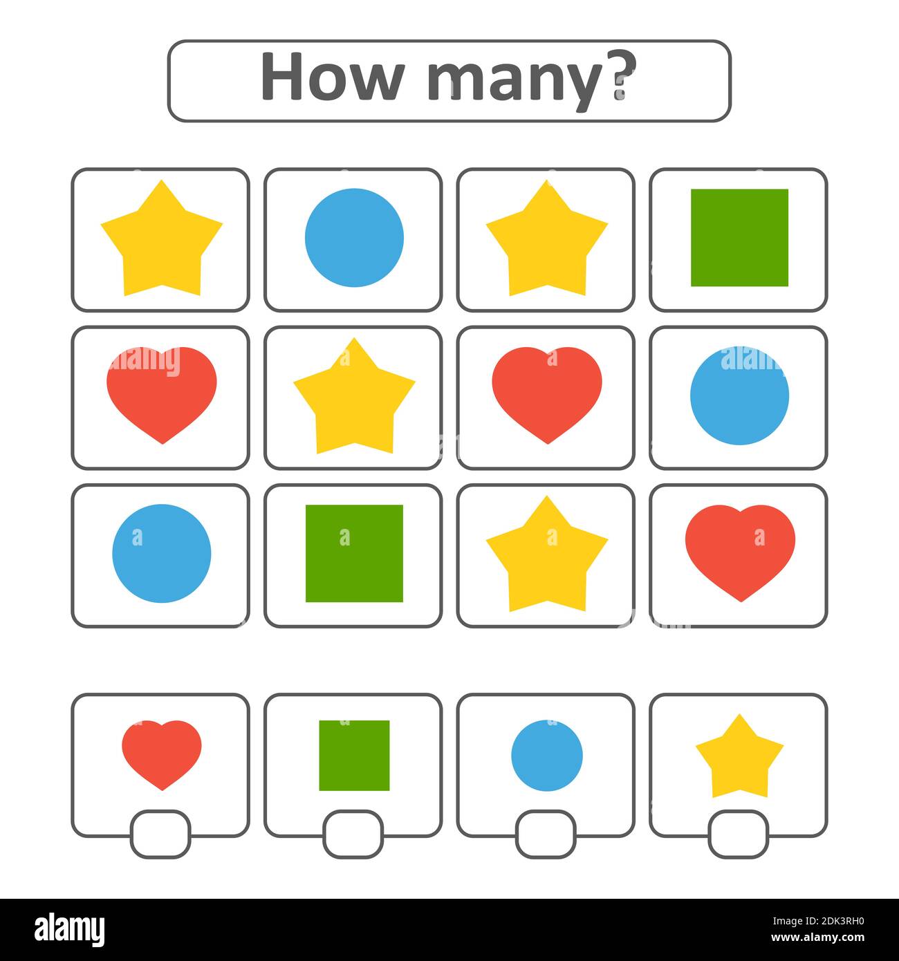Game for preschool children. Count as many geometric shapes in the ...
