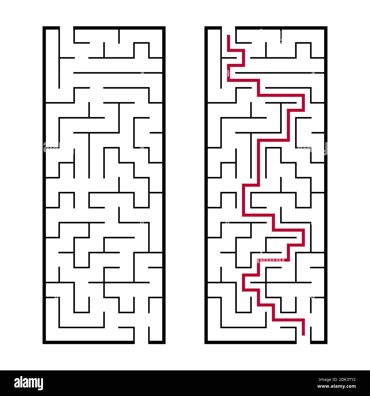 Black rectangular labyrinth with an input and an exit. An interesting and useful game for ...