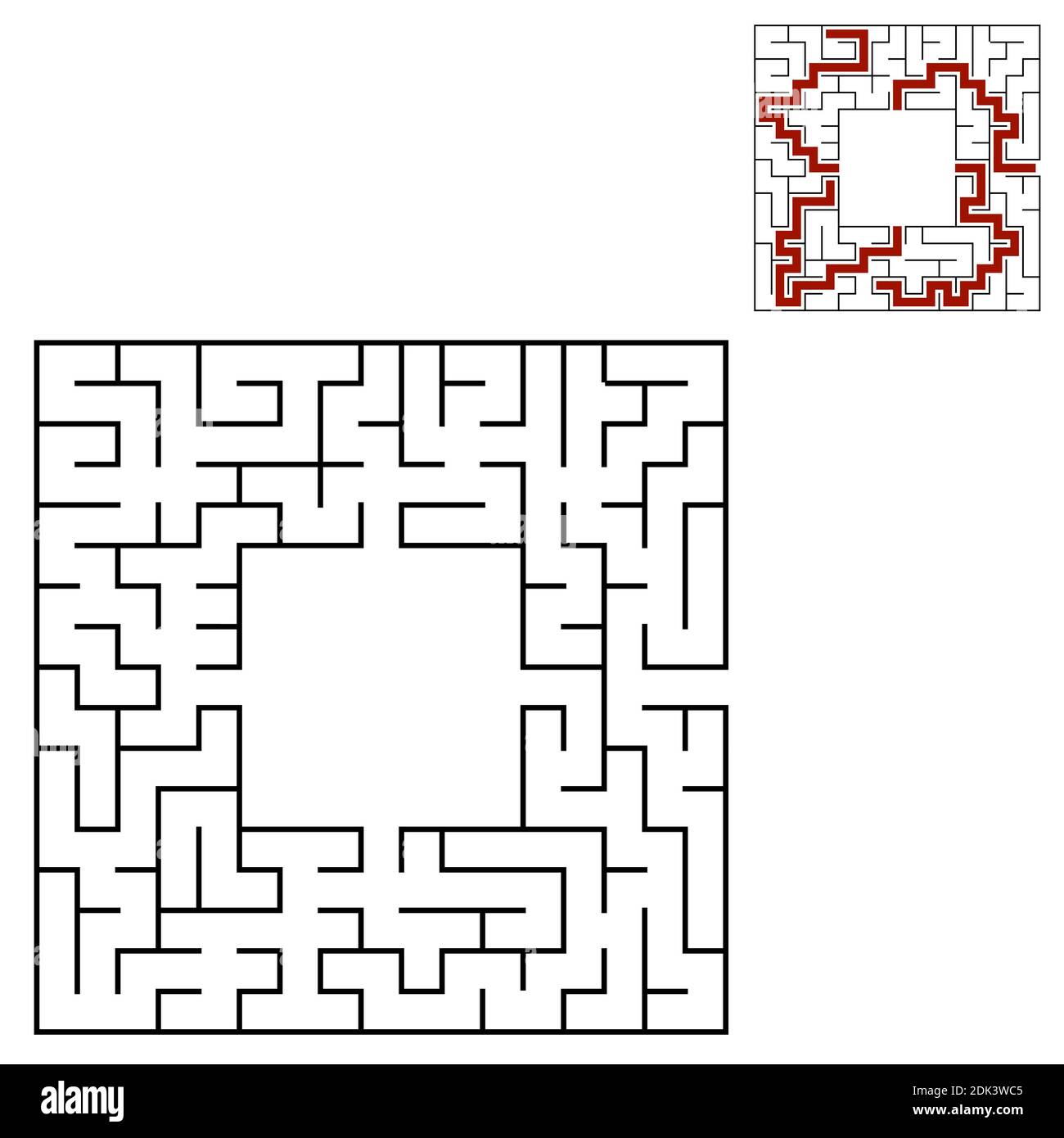Black square maze with entrance and exit. An interesting and useful ...