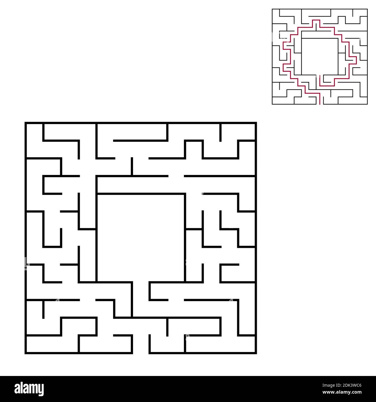 Black square maze with entrance and exit. An interesting and useful ...