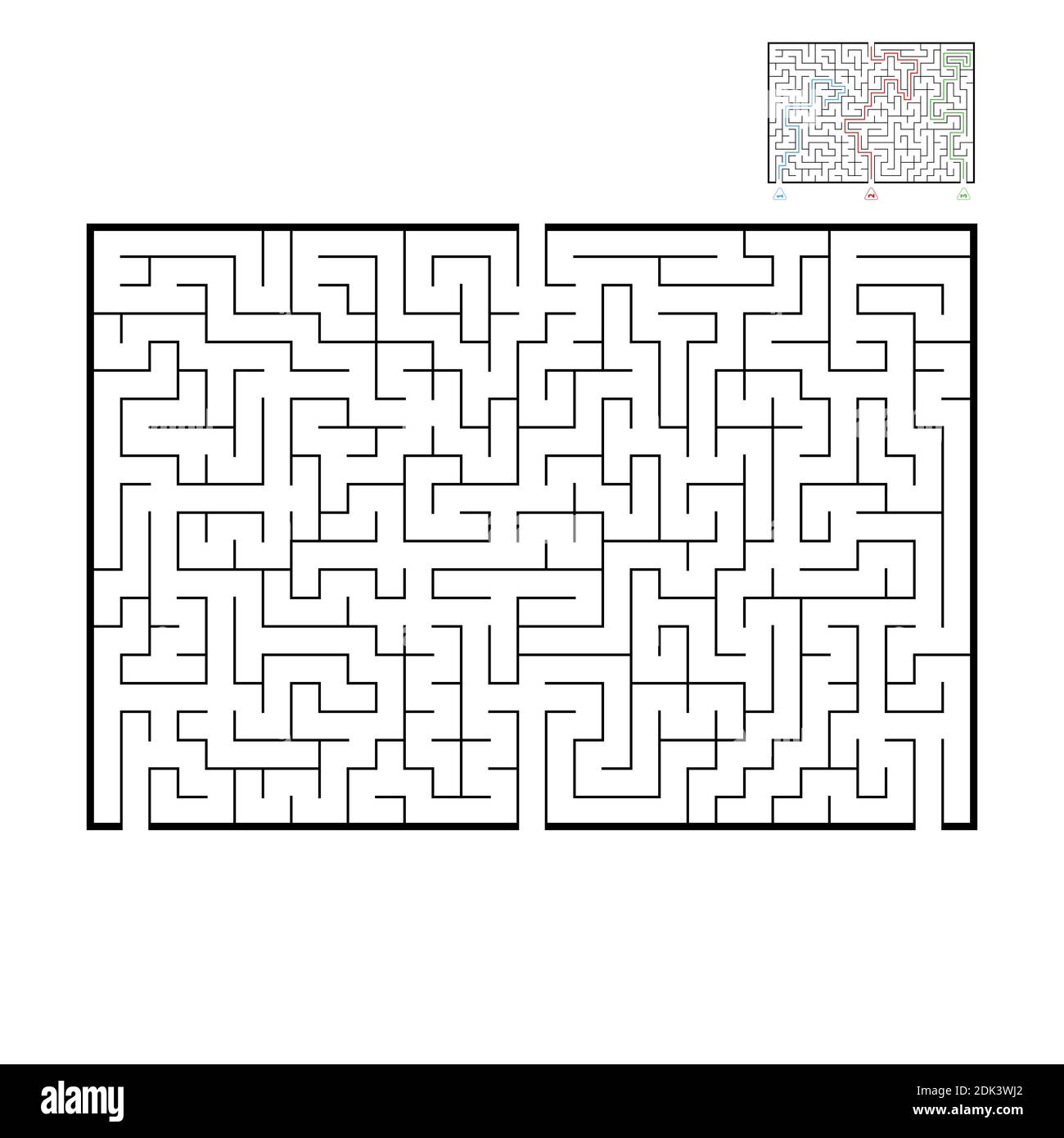 Abstract rectangular large maze. Game for kids and adults. Puzzle for ...